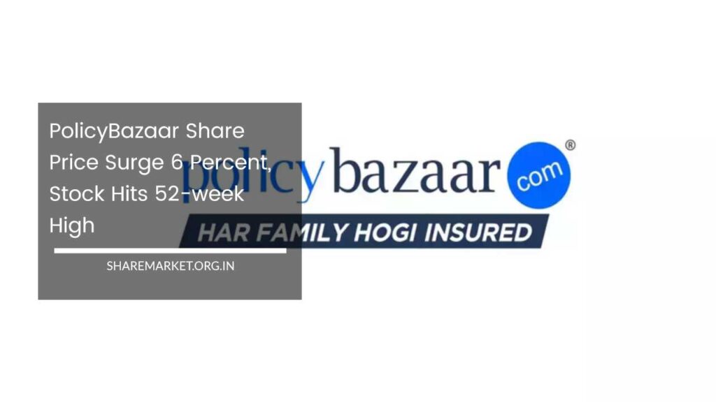 PolicyBazaar Share Price Surge 6 Percent, Stock Hits 52-week High